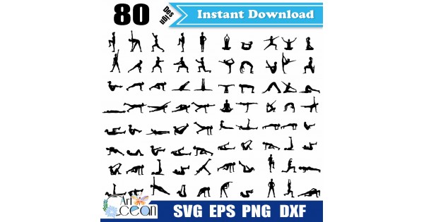 Yoga svg,yoga clipart,women sports svg clipart,yoga vector silhouette ...