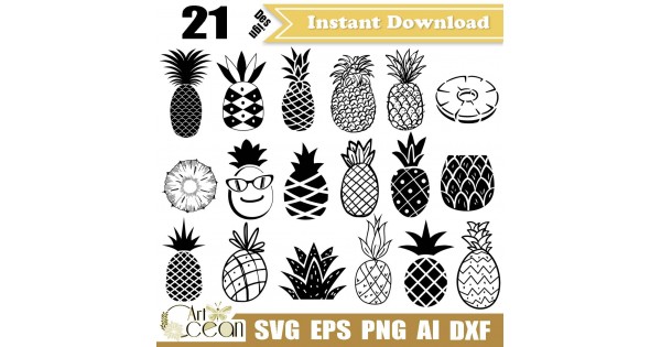 Pineapple svg,pineapple slice svg,pineapple clipart vector silhouette ...