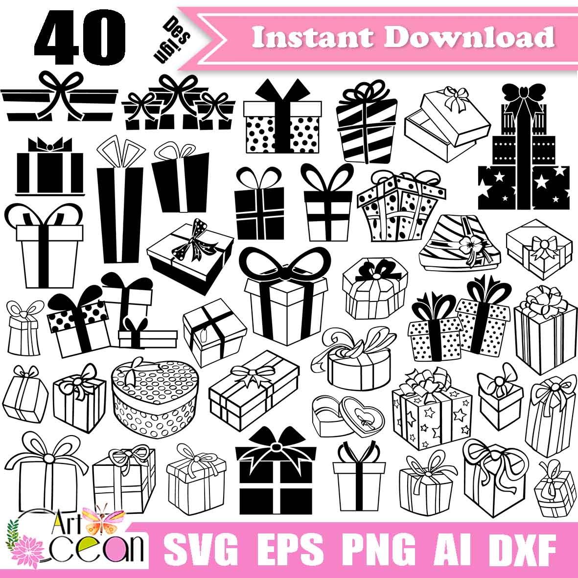 Gift box svg,Present box svg png,Gift box clipart,ribbon svg,birthday ...