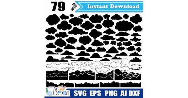 Cloud svg,cloud clipart,cloud bundle svg,weather svg,cloud vector ...