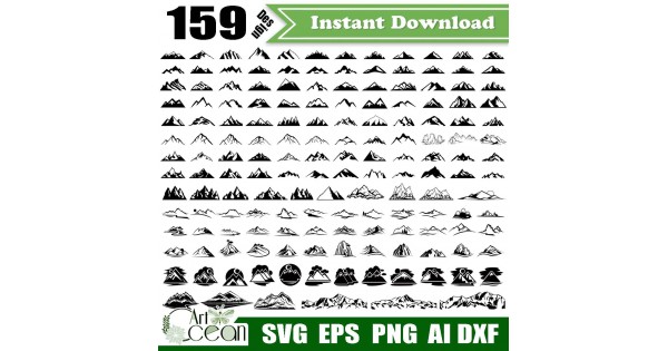 Mountain svg,Mountain clipart,Mountain cricut,Hill svg,Rock svg ...