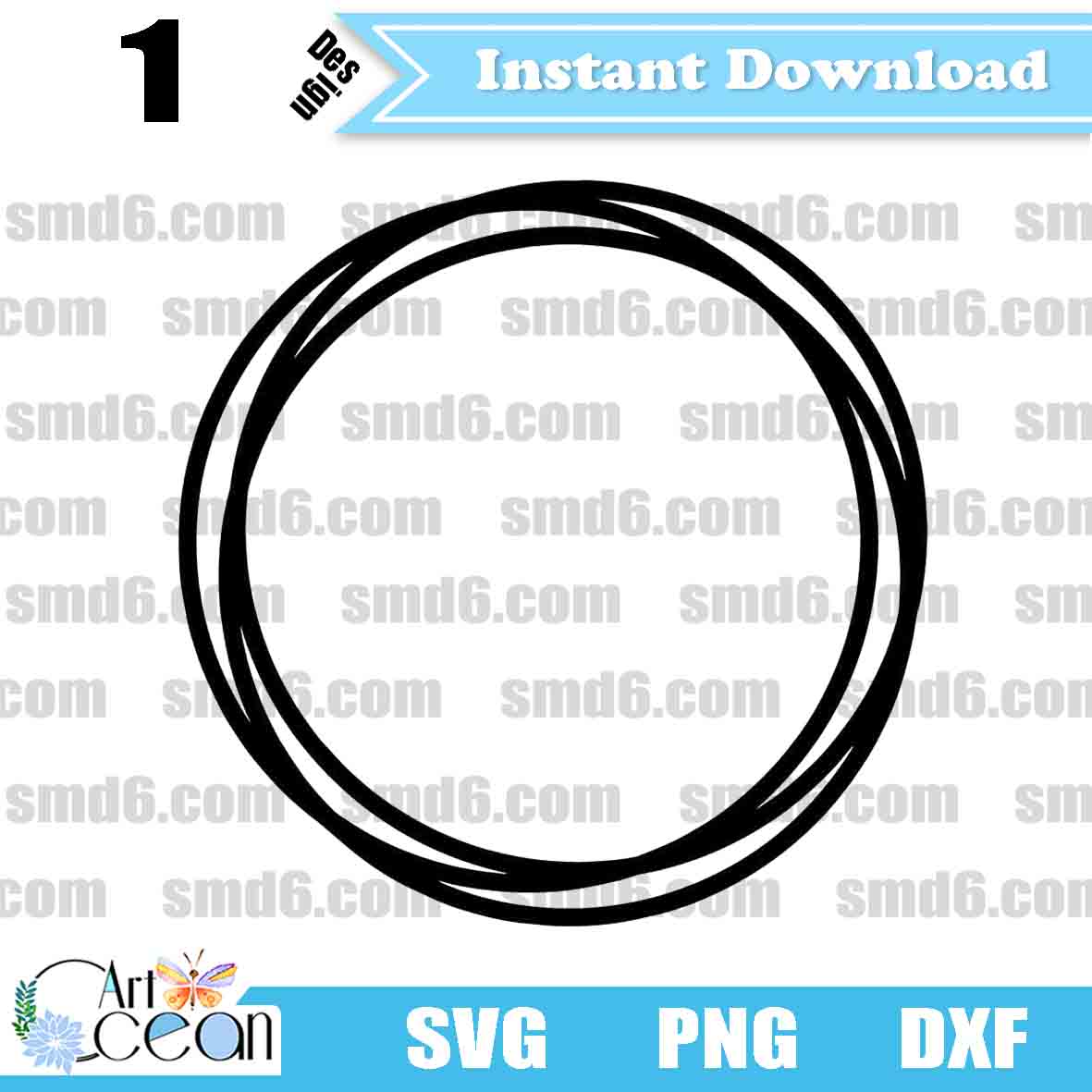 Thick Layered Circle Frame,Thick Layered Circle Frame PNG,DXF,Vector ...