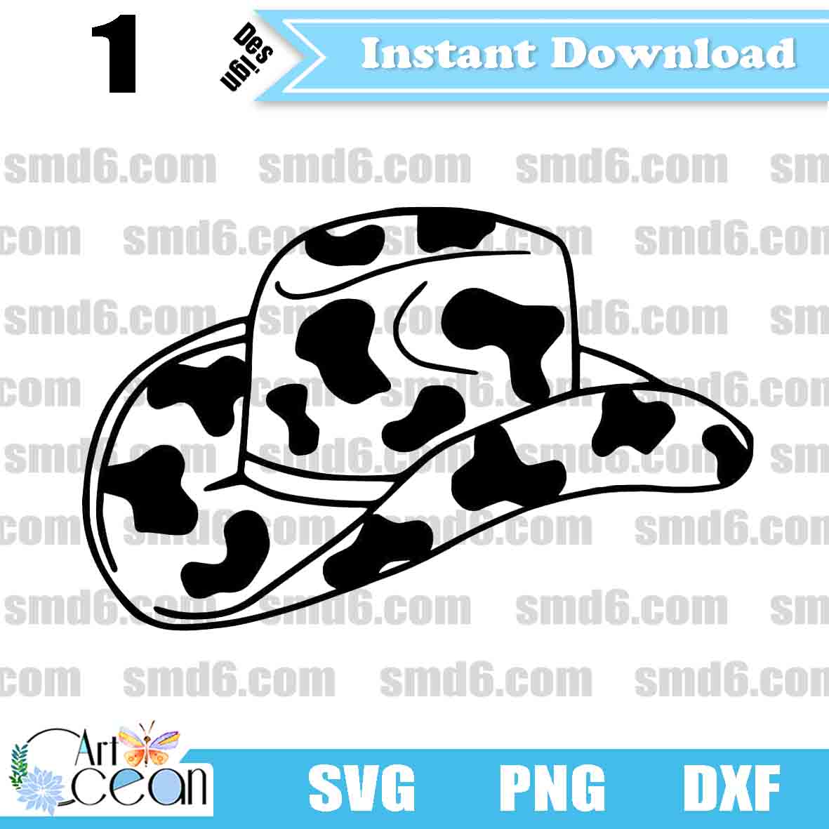 Cow Print Cowboy Hat SVG,Cowboy Hat PNG,Cowboy Hat DXF,Vector ...