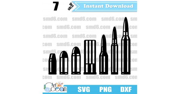 Bullet SVG,Bullet PNG,Bullet DXF,Vector,Silhouette,Cut File,Cricut File