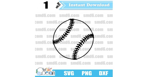 Baseball Outline SVG,Baseball PNG,Baseball DXF,Vector,Silhouette,Cut ...